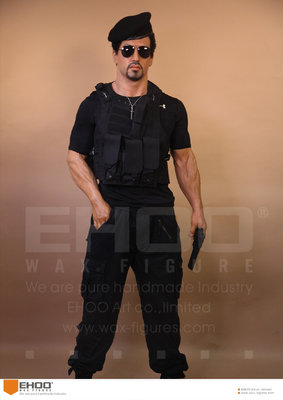 Hollywood Custom Celebrity Wax Figures Life Like Stallone Wax Statue In Stock