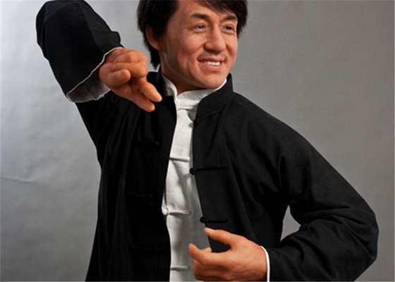 Iper scultura del silicone della statua di cera asiatica di film, sculture realistiche della cera