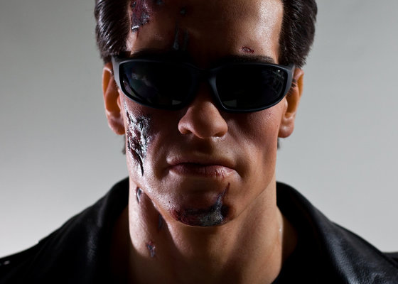 Figura di cera a grandezza naturale di Arnold Schwarzenegger della statua di cera di film della vetroresina &amp; del silicone