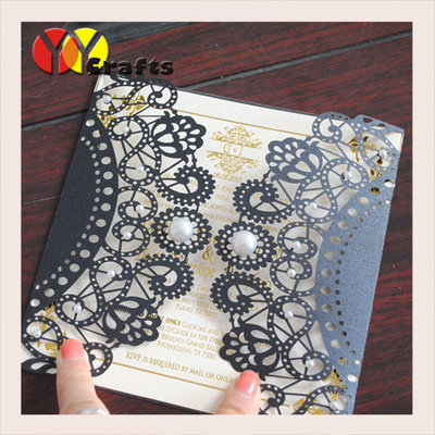 wedding invitation card hot sale black card with round buckle envelope seal