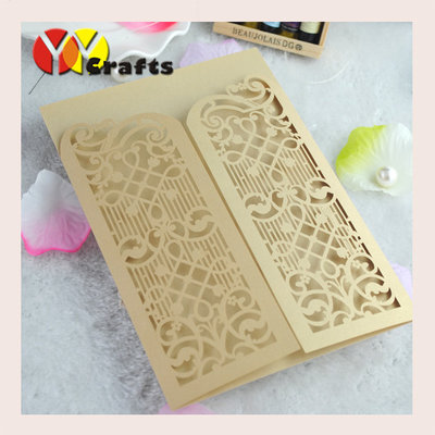 laser cut wedding invitation card folded gate simple add logo for free