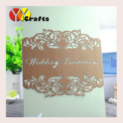 Wedding Thank You Card laser cut customized lace  free logo ceremony