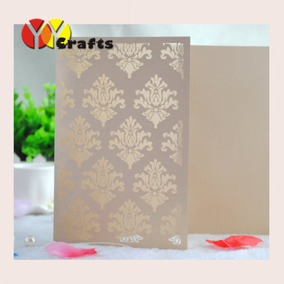 Tri-fold birthday invitation cards for 40th birthday laser cut champagne gold wedding card