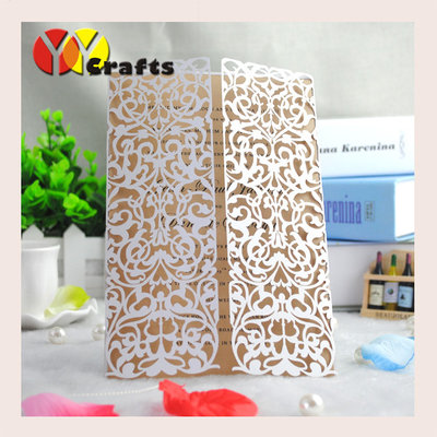 Pearl paper invitation cards for wedding laser cut laser cut filigree wedding invitation cards with ribbon as optional