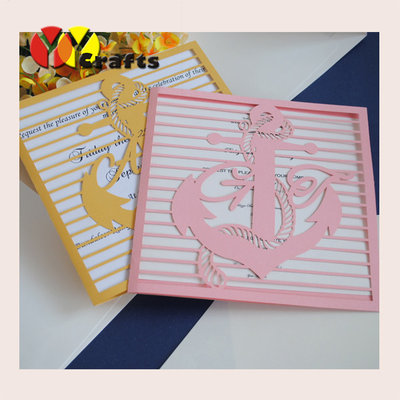 Anchor Nautical wedding invitation card with reasonable price