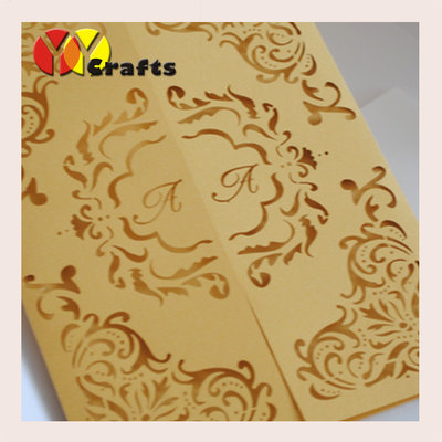 Flower Laser Cut Birthday Cards Fashion Elegant Purple Hollow 12.8x19 cm