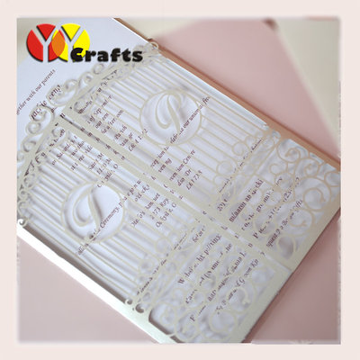 White pearl paper party invitation card For wedding 12.8x19 cm