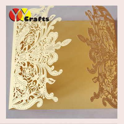 wedding invitation card Hot sell custom design elegant gold gelitter western style wedding invitation card