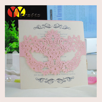 wedding invitation card Affordable Romantic Blush Pink Lace Puberty Ceremony Invitation Cards