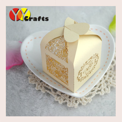 Luxury sweety mini light gold paper wedding decorative candy gift box with cheap price