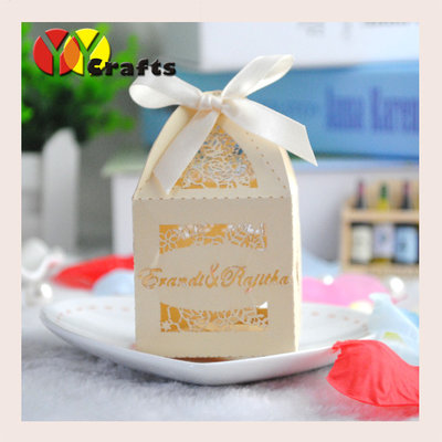Gift box wedding laser cut Rose Design Chocolate Packaging Boxes for happy wedding