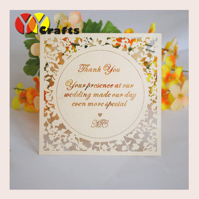 Printing laser cut Thank You Cards with envelope , Sample Rsvp Cards