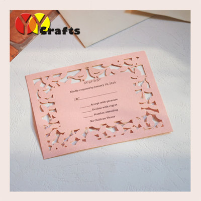 Love bird Wedding Thank You Card RSVP leaves promotion card