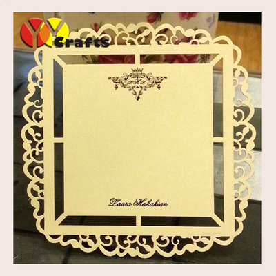 Laser cut Wedding Thank You Card  for guests , Printing Wedding Paper Card