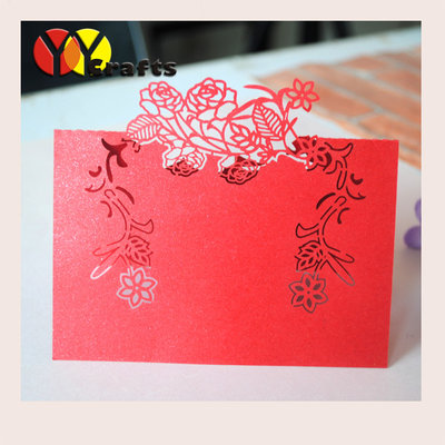 Red rose Wedding Table Place Cards new design free logo high quality