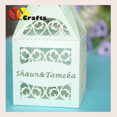 Laser Cut Party Wedding Gift Boxes  , wedding favors box with free name logo customized