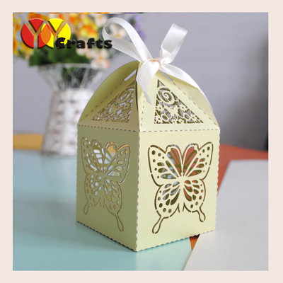 Cute mini paper Laser Cut Wedding Favor Boxes , candy and chocolate gift packing box