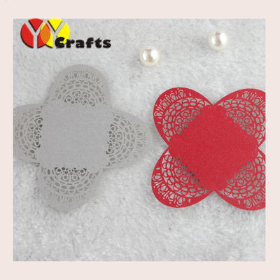 Silver laser cut cupcake wrappers for chocolate mini cake red small candy bag