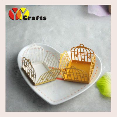 Small Gold Laser Cut Cupcake Wrappers Fence Design With Flower