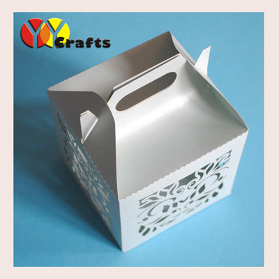 Portable Silver wedding cupcake box , laser cut Gift Boxes Bird Design