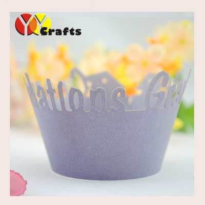 Purple paper Laser Cut Cupcake Wrappers , laser cut cupcake cases