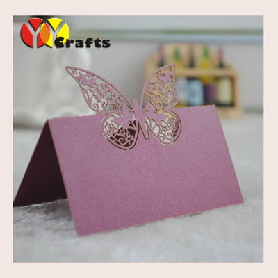 Wine Red butterfly table place cards , wedding party table decorations