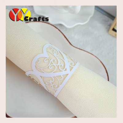 Wedding Napkin rings New design laser cut paper material Eco-friendly filigree napkin rings