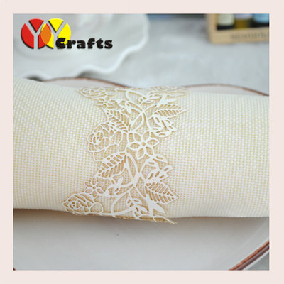 White Rose Flower Bulk Napkin Ring Laser Cut Wedding Supplies