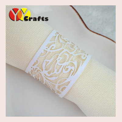 Lace paper napkin rings for wedding party decorations , flower napkin ring