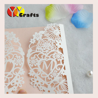 wedding invitation card China supplier new products white pearl heart-shaped design wedding invitation card
