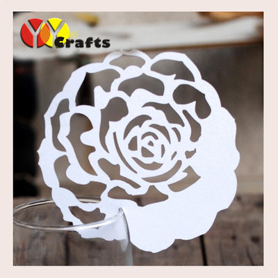 Floral Wine Glass Place Cards Wedding Table card holders 7x7cm