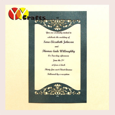 Simple graduation invitation cards laser cut flowers wedding favors supply