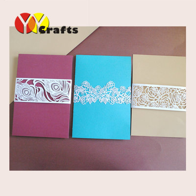 laser Cut wedding invitation envelope Ring Pearl paper Customized decorated Invitation Envelope Ring