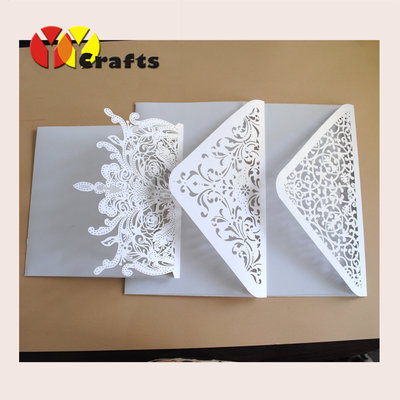 White pearl paper laser cut elegant envelopes suit for all kinds invitation cards,decorated invitation cards