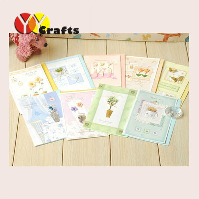 3D elegant Wedding Greeting Card for birthday Christmas New Year with stick flowers