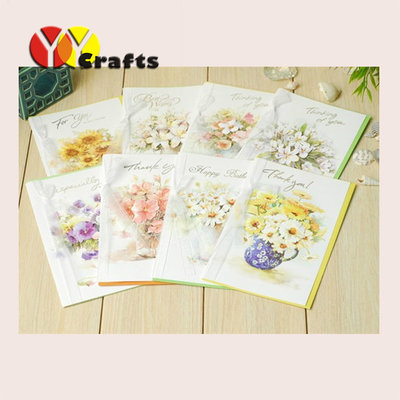 Colorful birthday party greeting card with flowers decorations