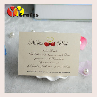 Normal printed wedding thank you card for guests customized printing text