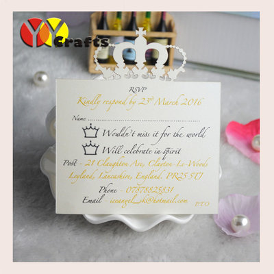 Crown Wedding RSVP card cream , Wedding Invitations Including Rsvp Cards