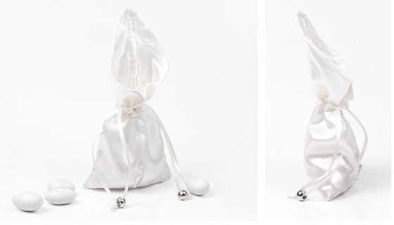 White  Red Personalized Wedding Candy Bag Lace Wedding  Favour Bag