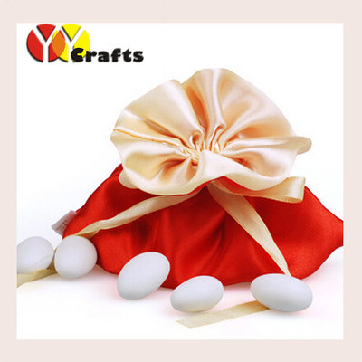 Luxury silk fabrics wedding candy bags , wedding sweet bag with ribbon