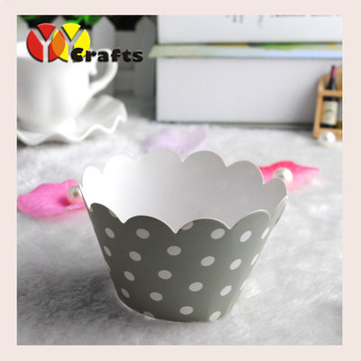 Party Colorful Cupcake Wrappers Dot Greaseproof , Purple Cupcake Holders