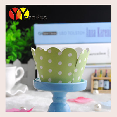 Printed  Colorful Cupcake Wrappers Classic White Spots For Kids Birthday