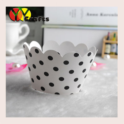 Colorful Cupcake Wrappers and cake wrappers black dots flower , lace cupcake wrapper