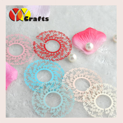 Blue heart shape laser cut wine claims wedding wine glass bottom decotations