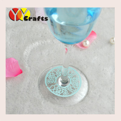 Unique glass wine claims laser cut flower design party decorations