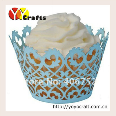 Weeding Laser Cut Cupcake Wrappers , fence design Laser Cut cupcake holder
