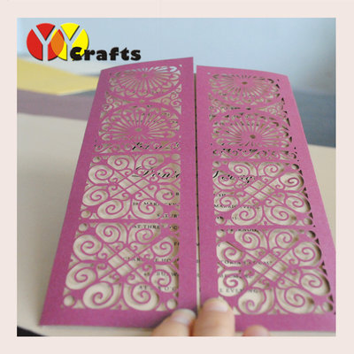 Simple laser wedding invitation card for opening ceremony glitter paper