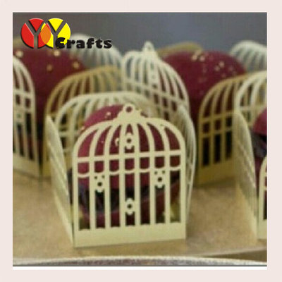Small Gold Laser Cut Cupcake Wrappers Fence Design With Flower