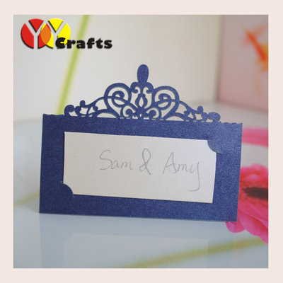 Elegant lace flower Wedding Table Place Cards paper laser cut  with buckle
