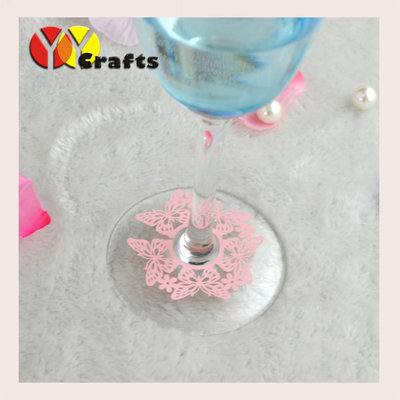 Laser cutting wine claims butterfly design various of colors wedding favors